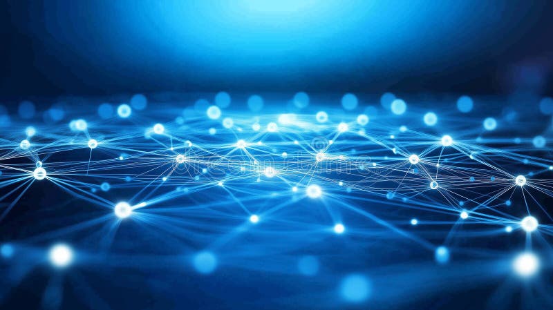 Abstract Blue Network Digital Connections Technology Background Modern Futuristic Design Elegant ...