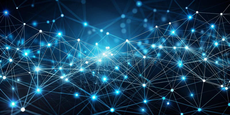 Abstract Blue Network a Digital Web of Interconnectedness Stock ...