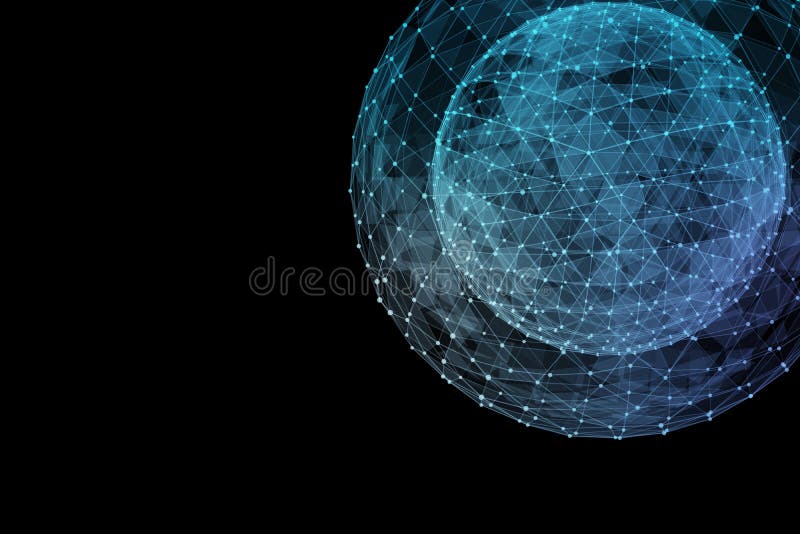 Abstract Blue Network Globe. Technology Concept of Global Communication ...