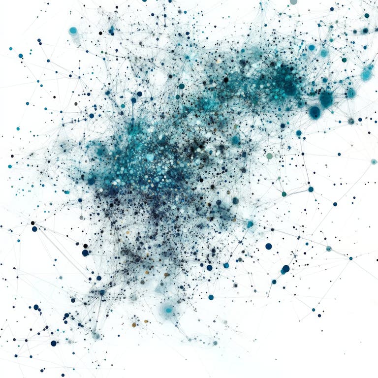 Abstract Blue Network with Interconnected Nodes and Lines in Digital ...