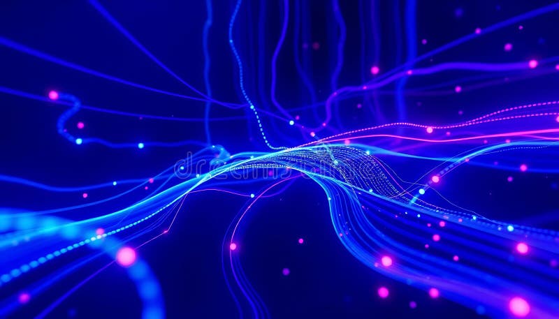 Abstract Blue Network Lines, Digital Connectivity Concept, Stock Photo ...