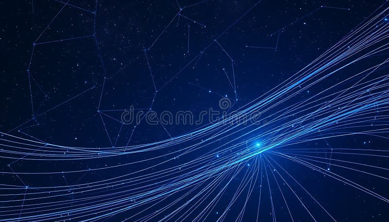 Abstract Blue Network Lines, Digital Connection, Technology Background ...