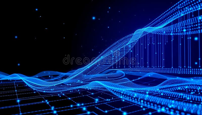 Abstract Blue Network Lines, Digital Connection and Technology Design ...