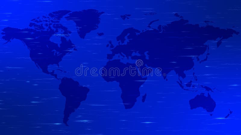 Abstract Blue News Background with World Map and Lines Texture Pattern ...