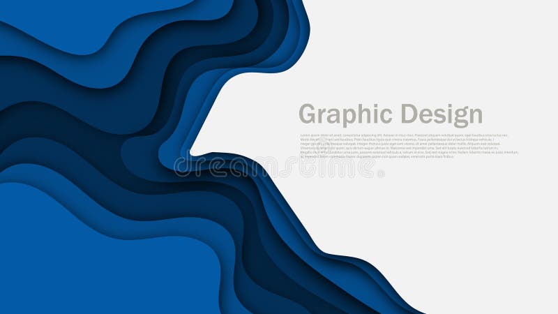 Abstract Blue Ocean Papercut, 3d Layout Element Clean Background Design ...