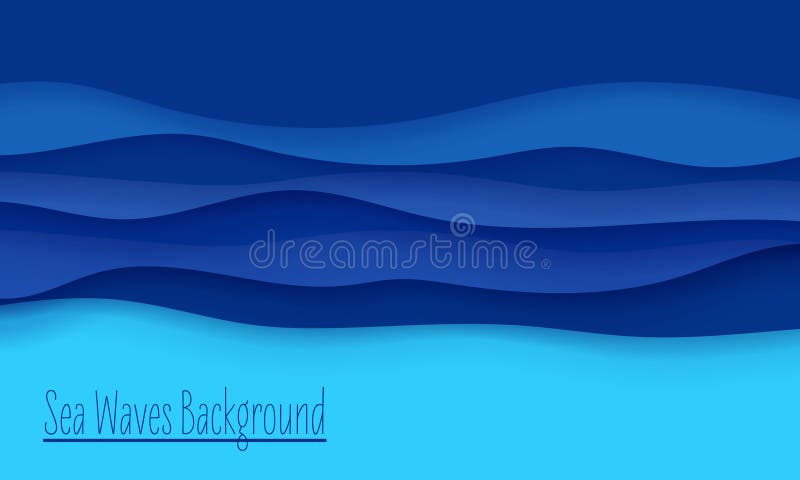 Abstract Blue Ocean or Sea Background with Waves Pattern Stock Vector ...