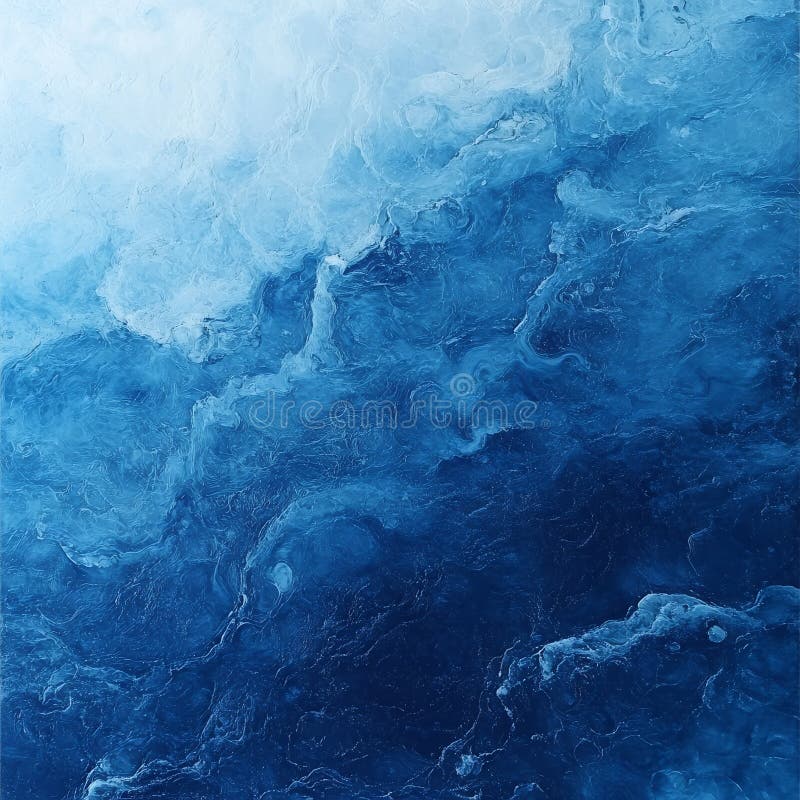 Abstract Blue Ocean Texture Painting Deep Water Swirls Background Stock ...