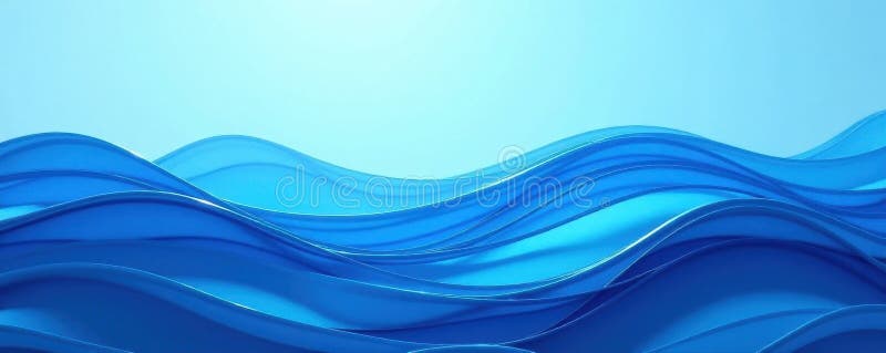 Abstract Blue Ocean Wave Layers Vector Background Blue Color Flow Stock ...