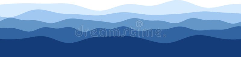 Abstract Blue Ocean Waves in Gradient Layers with Minimalist Design ...