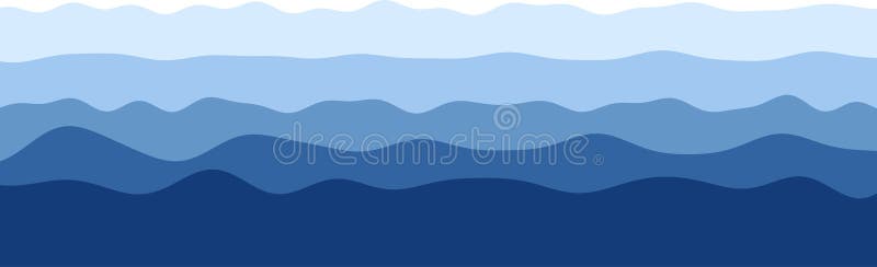 Abstract Blue Ocean Waves in Layered Gradient Design Stock Vector ...