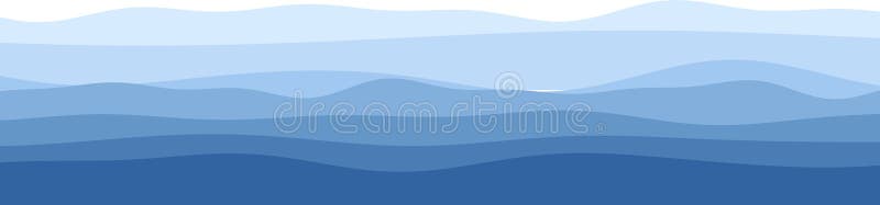 Abstract Blue Ocean Waves Pattern in Soft Gradient Shades Stock ...