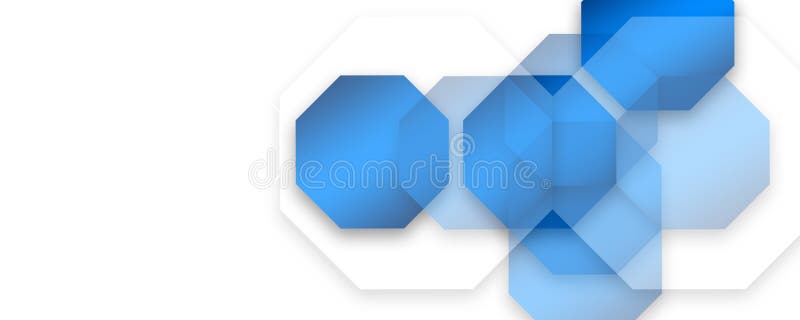 Abstract Blue Octagon Tech Geometric Background Stock Illustration ...