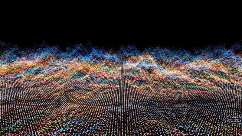 Abstract Blue Orange Aqua Red White Visualization Sharp Waveform Technology Digital Thiusand ...