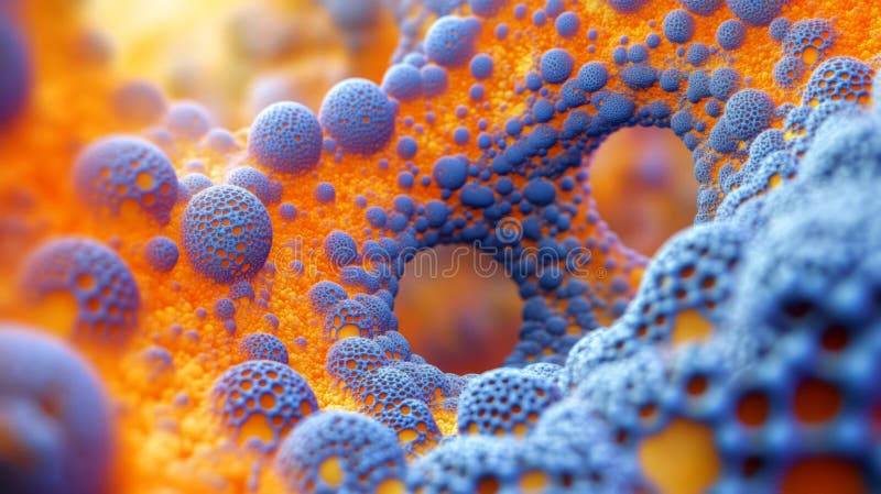 Abstract Blue and Orange Cellular Structure Stock Illustration ...