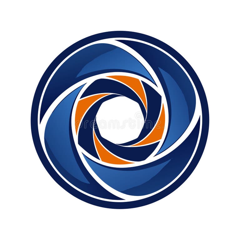 Abstract Blue and Orange Circular Shape Representing Technology or a ...