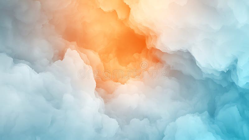 Abstract Blue & Orange Cloud Formation - Abstract Backgrounds Stock Illustration - Illustration ...