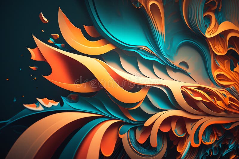 Abstract Blue and Orange Color Background. Colored Background ...