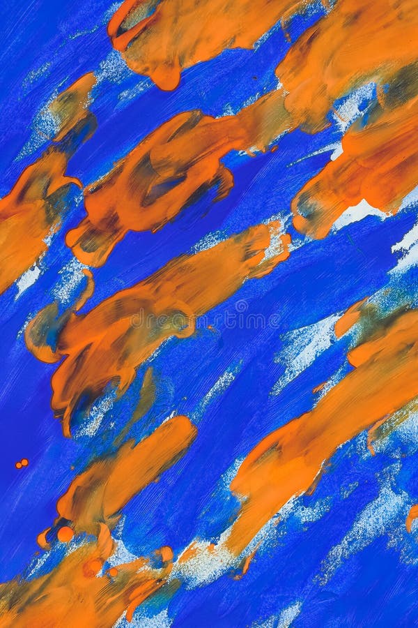 Abstract Blue and Orange Color on Paper Stock Photo - Image of creative ...
