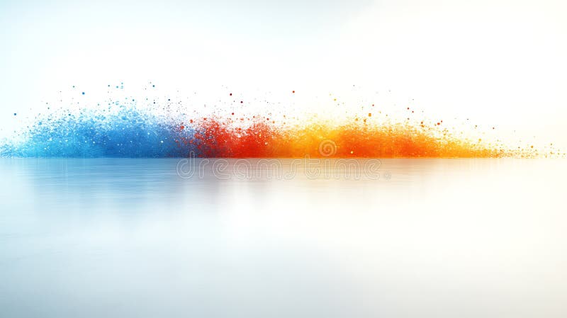 Abstract Blue and Orange Color Splash Reflection Stock Illustration ...
