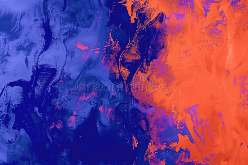 The Abstract Blue and Orange Colour Mixing with Each Other in ...