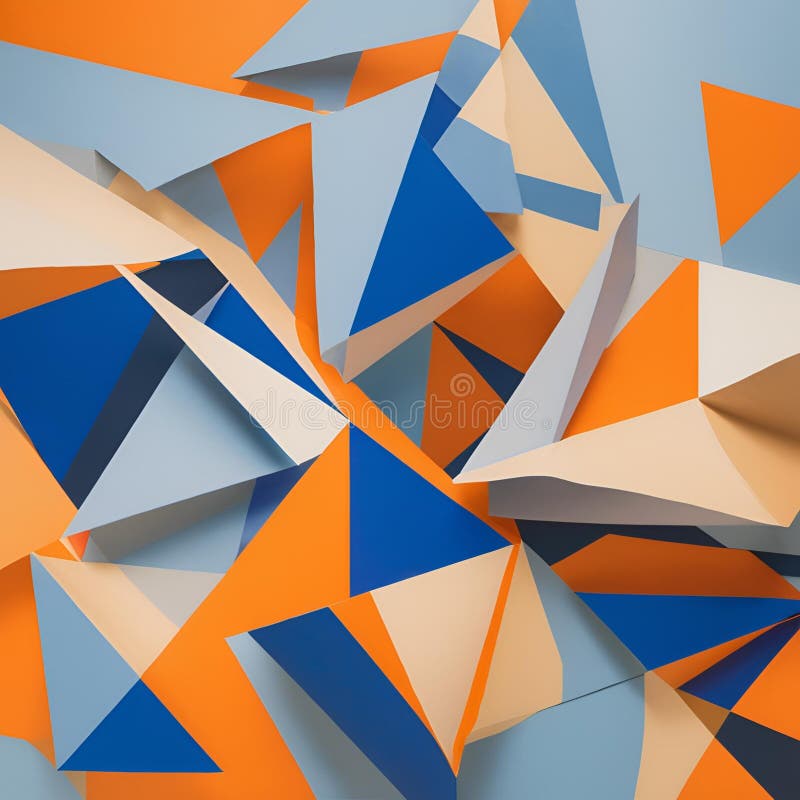Abstract Blue and Orange Geometric Shapes Stock Image - Image of ...