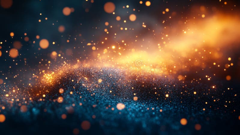 Abstract Blue and Orange Glowing Particle Background Stock Illustration - Illustration of ...