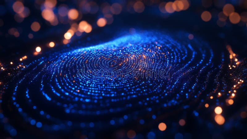 Abstract Blue and Orange Light Particle Swirl Stock Illustration ...