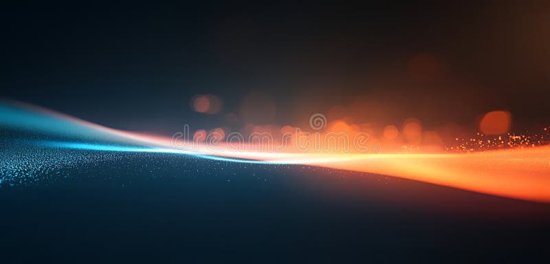 Abstract Blue and Orange Light Wave Energy Flow Background Design Stock ...