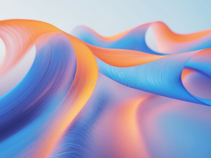 Abstract Blue and Orange Light Waves with Motion Blur Stock ...