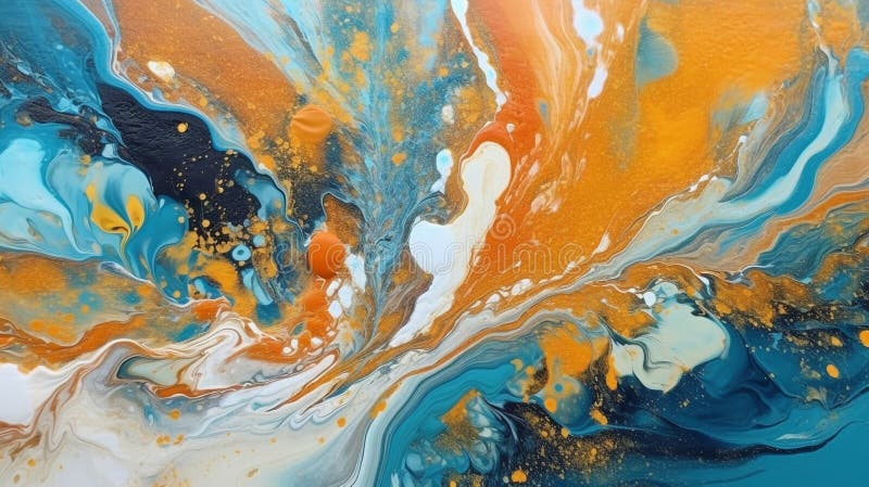 Abstract Blue and Orange Marble Texture for Wall Background or Tiles ...