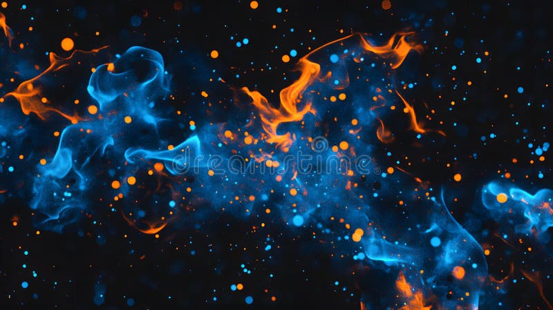 Abstract Blue and Orange Nebula Stock Illustration - Illustration of ...