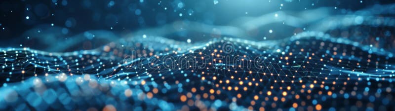 Abstract Blue and Orange Network Design with Geometric Shapes Stock ...