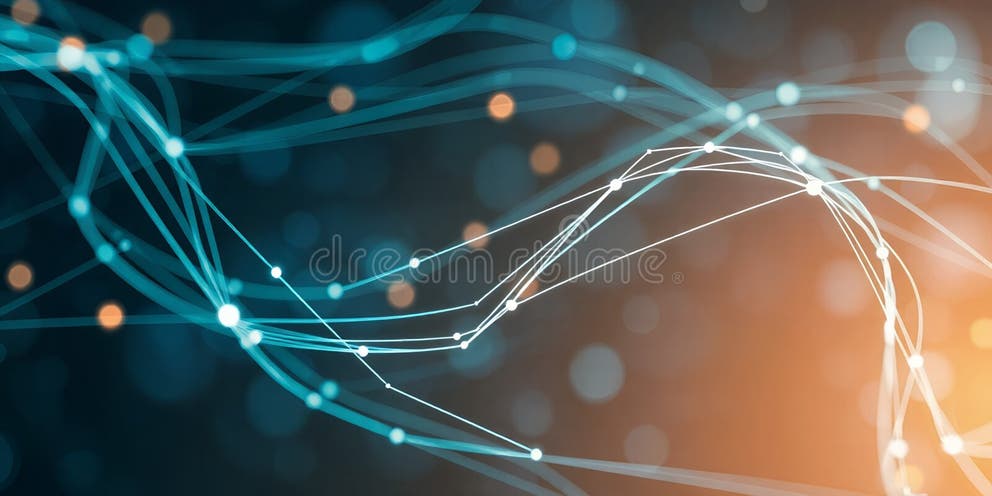 Abstract Blue and Orange Network of Lines Stock Illustration ...