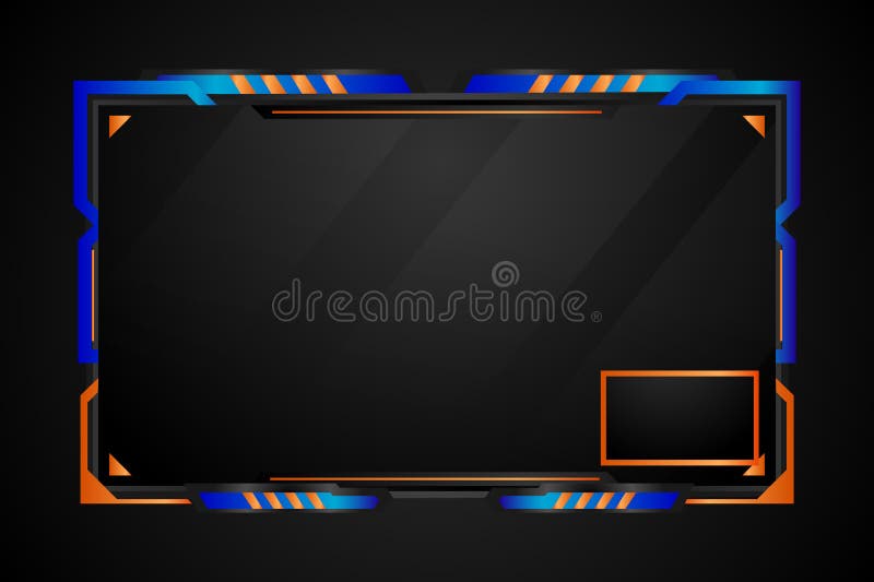 Abstract Blue and Orange Overlay Live Stream Esport Gaming Concept ...
