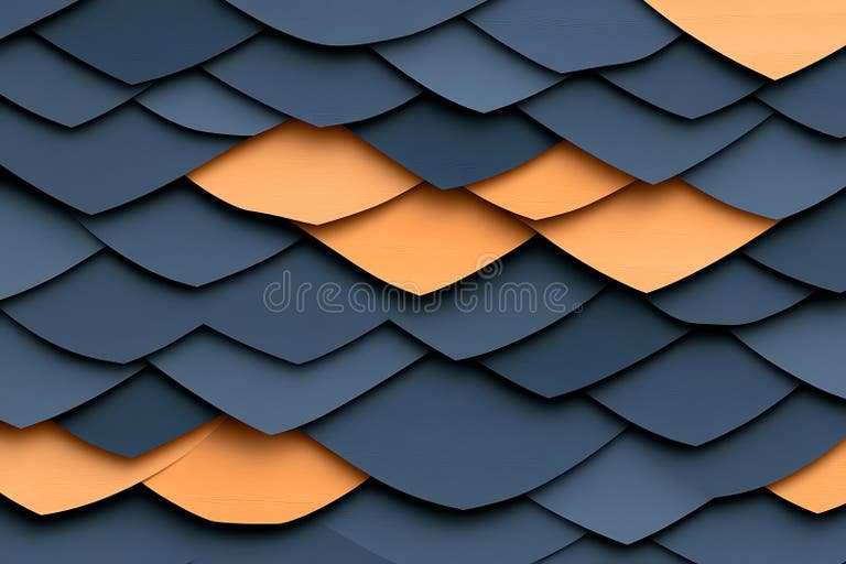 Abstract Blue & Orange Scale Pattern - Geometric Patterns Stock ...