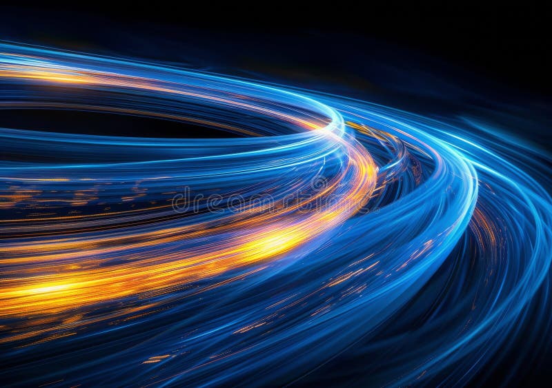 Abstract Blue and Orange Spiral Light Effect Stock Photo - Image of ...