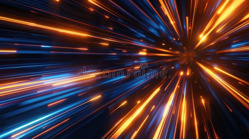 Abstract Blue and Orange Texture: Features Futuristic Speed and Glowing ...