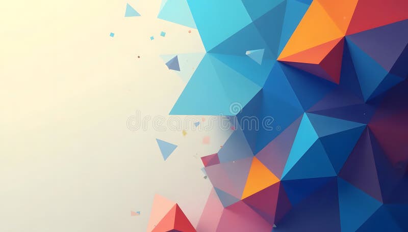 Abstract Blue and Orange Triangle Geometric Pattern Vibrant, Modern ...