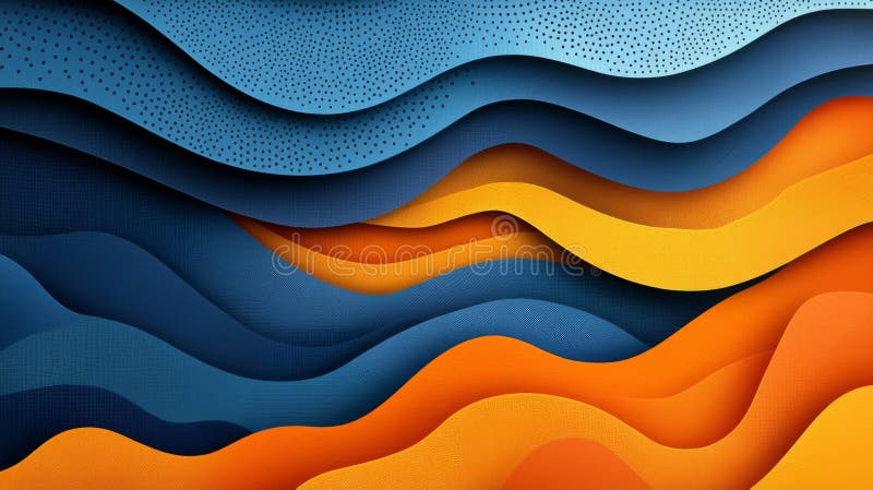 Abstract Blue and Orange Wave Background Stock Illustration - Illustration of premium, shade ...