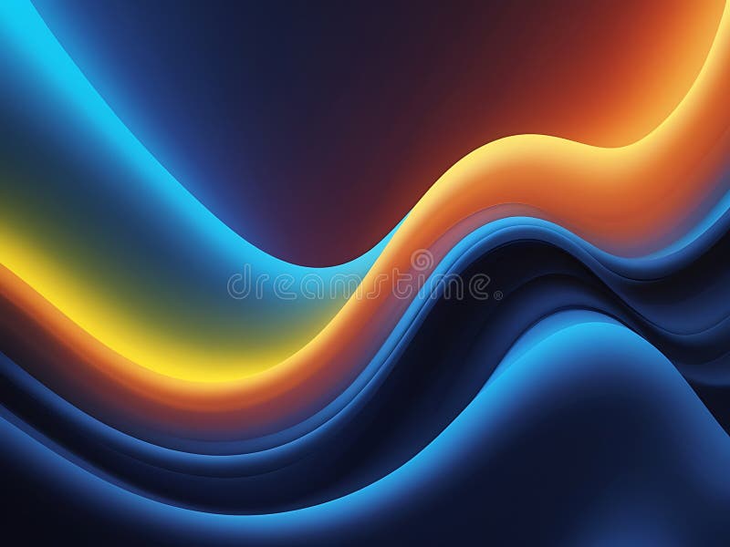 Abstract Blue Orange Wave Background Design Stock Illustration ...