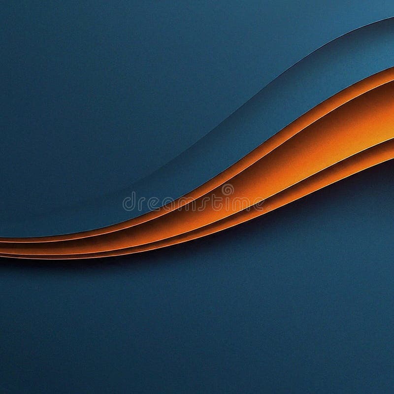 Abstract Blue and Orange Wave on Blue Background Stock Illustration ...