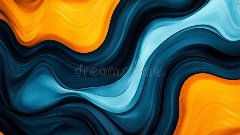 Abstract Blue and Orange Wave Pattern Background Stock Illustration ...