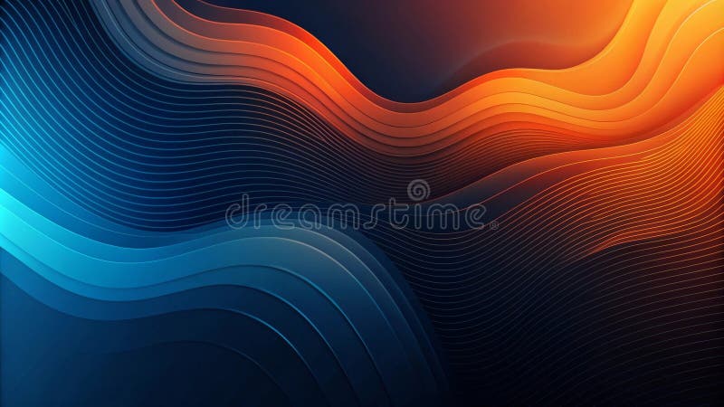 Abstract Blue and Orange Wave Pattern Background Design. Generative AI ...