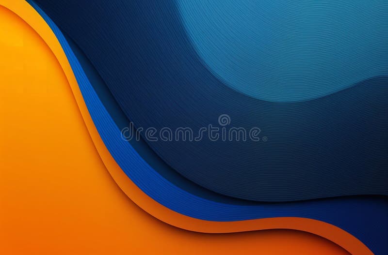 Abstract Blue and Orange Waves: a Dynamic Digital Artwork Stock ...