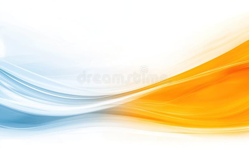 Abstract Blue and Orange Waves on White Background for Modern Designs ...