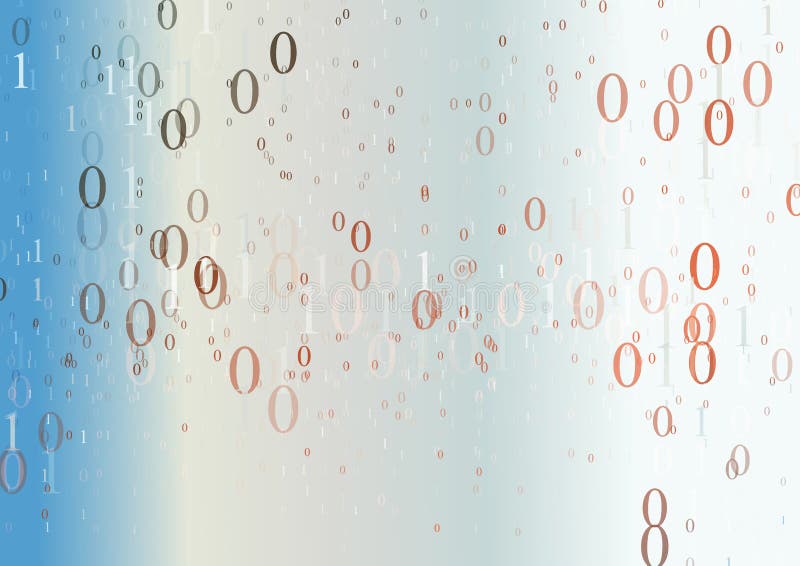 Abstract Blue Orange and White Gradient Binary Numbers Background ...