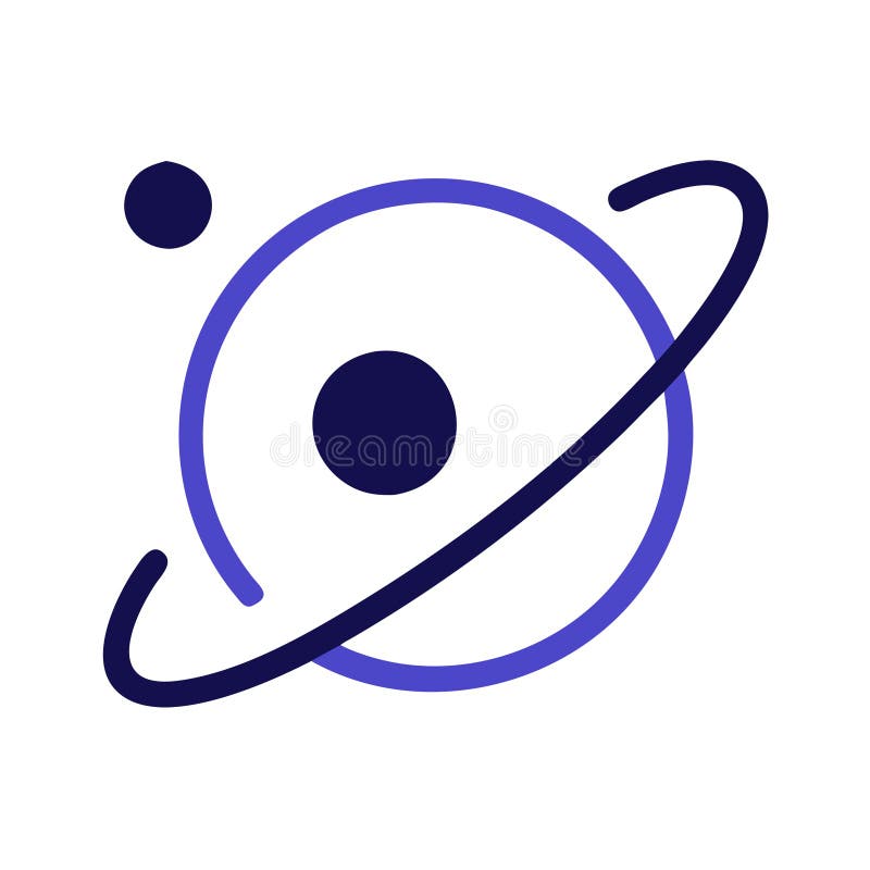 Abstract Blue Orbit Symbol Flat Vector for Science and Technology ...