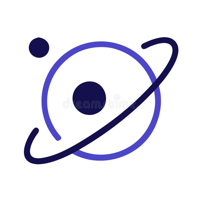 Abstract Blue Orbit Symbol Flat Vector for Science and Technology ...