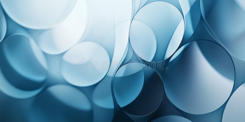 Abstract Blue Overlapping Circles with a Transparent, Fluid Design, Creating a Modern,and ...