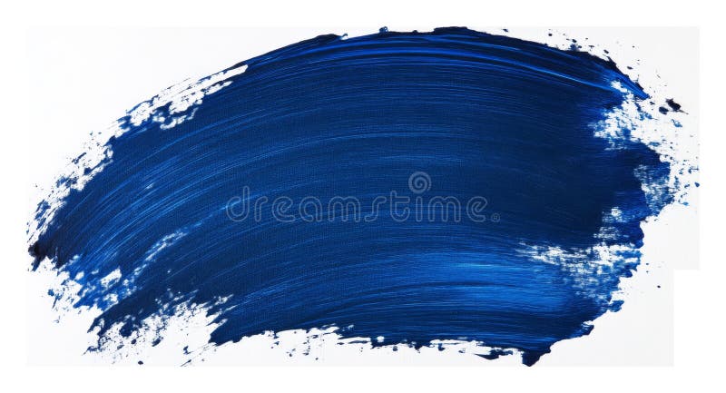 Abstract Blue Paint Brush Stroke on Transparent Background, Artistic ...
